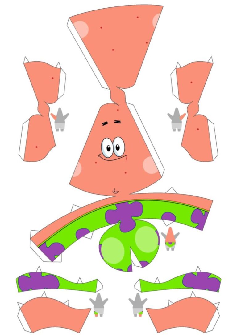 Papercraft Patricio: Figura de papel 3D de Patricio en PDF