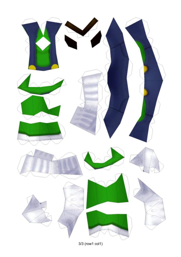 Papercraft Luigi: Figura de papel 3D de Luigi en PDF