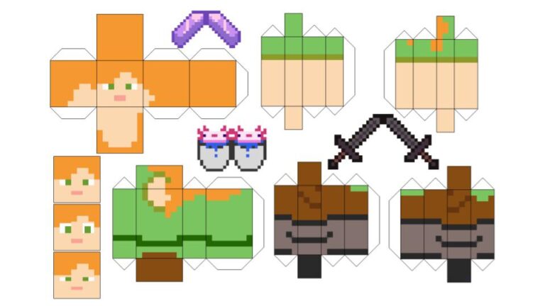 Papercraft de Alex de Minecraft para descargar en PDF - Figuras ...