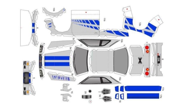 Papercraft Nissan Skyline Gtr R34: Figura de papel 3D en PDF