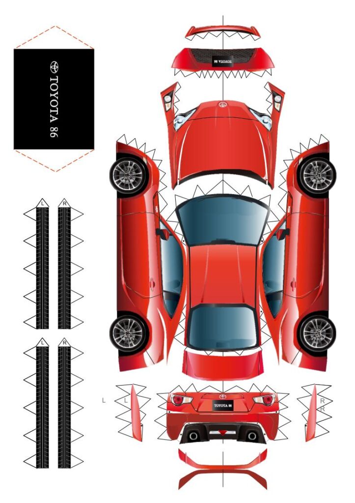 Papercraft Toyota Supra: Figura de papel 3D de en PDF
