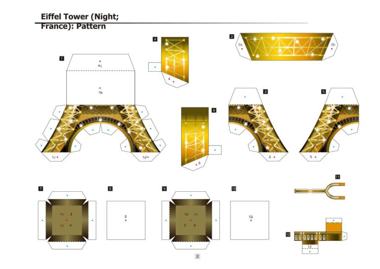 Papercraft Torre Eiffel: Figura de papel 3D de Torre Eiffel en PDF