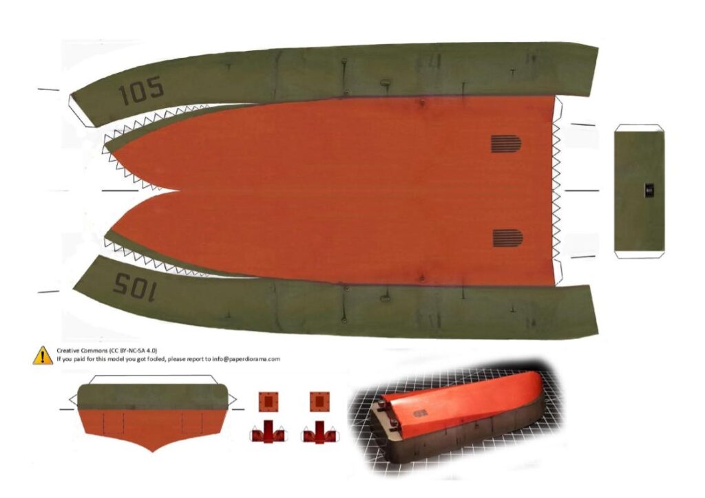 Papercraft Barco de Guerra: Figura de papel 3D en PDF