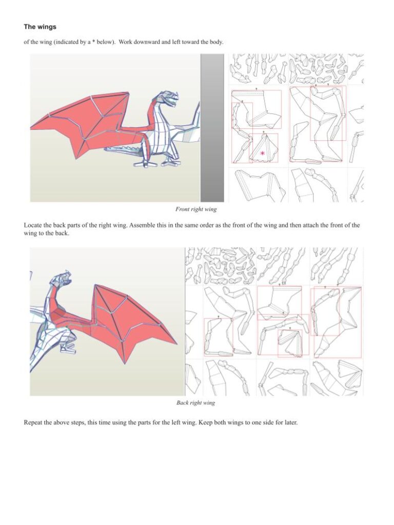 Papercraft Dragón: Figura de papel 3D de Dragón en PDF