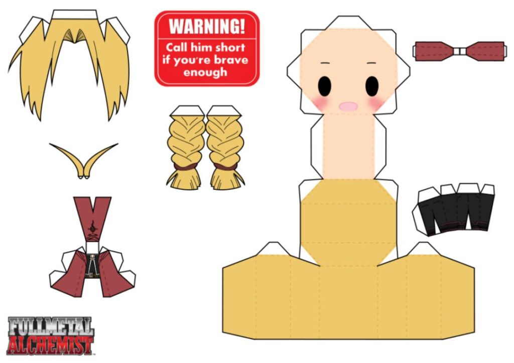 Papercraft Edward Elric: Figura de papel 3D en PDF