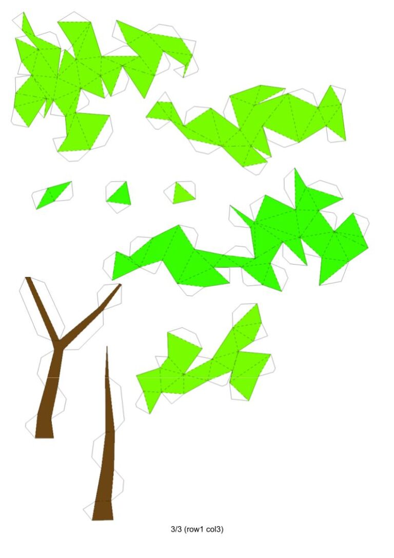 Papercraft Árbol: Figura de papel 3D de Árbol en PDF