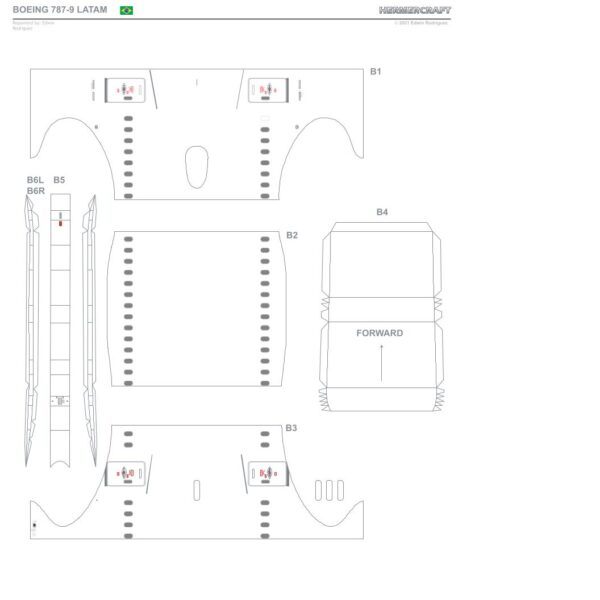 Papercraft Boeing 787: Figura de papel 3D en PDF