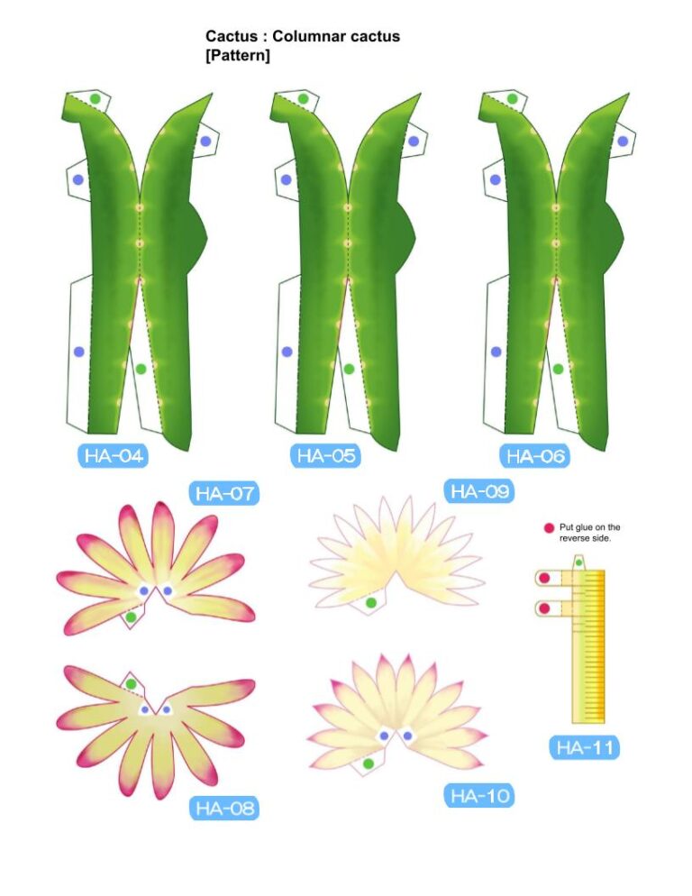 Papercraft Cactus: Figura de papel 3D de Cactus en PDF