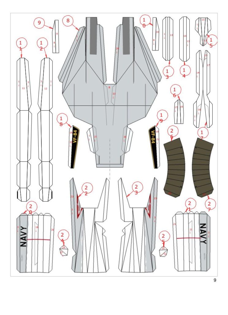 Papercraft F-14: Figura de papel 3D de F-14 en PDF