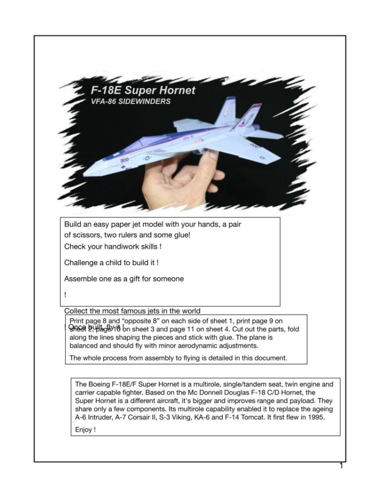 Papercraft F-18 Hornet: Figura de papel 3D en PDF
