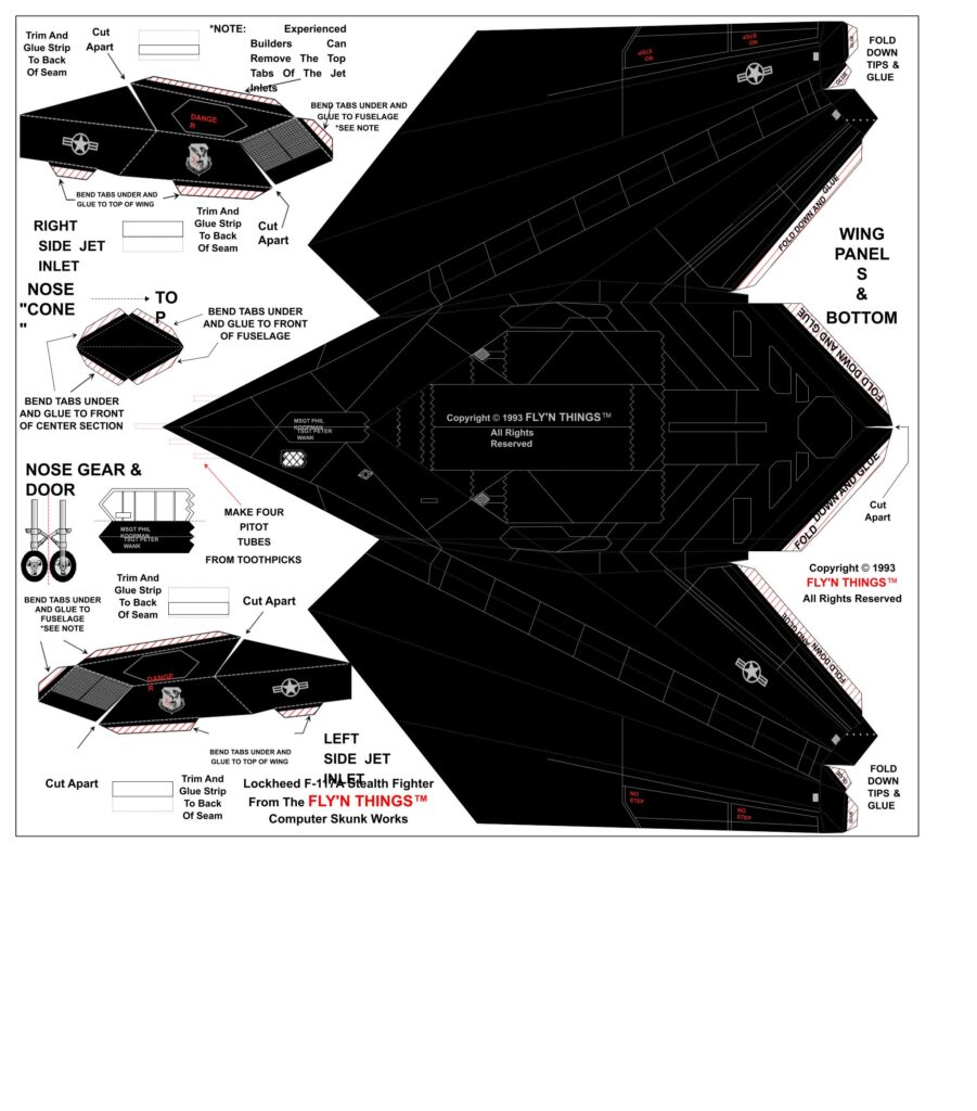 Papercraft F-117: Figura de papel 3D de F-117 en PDF