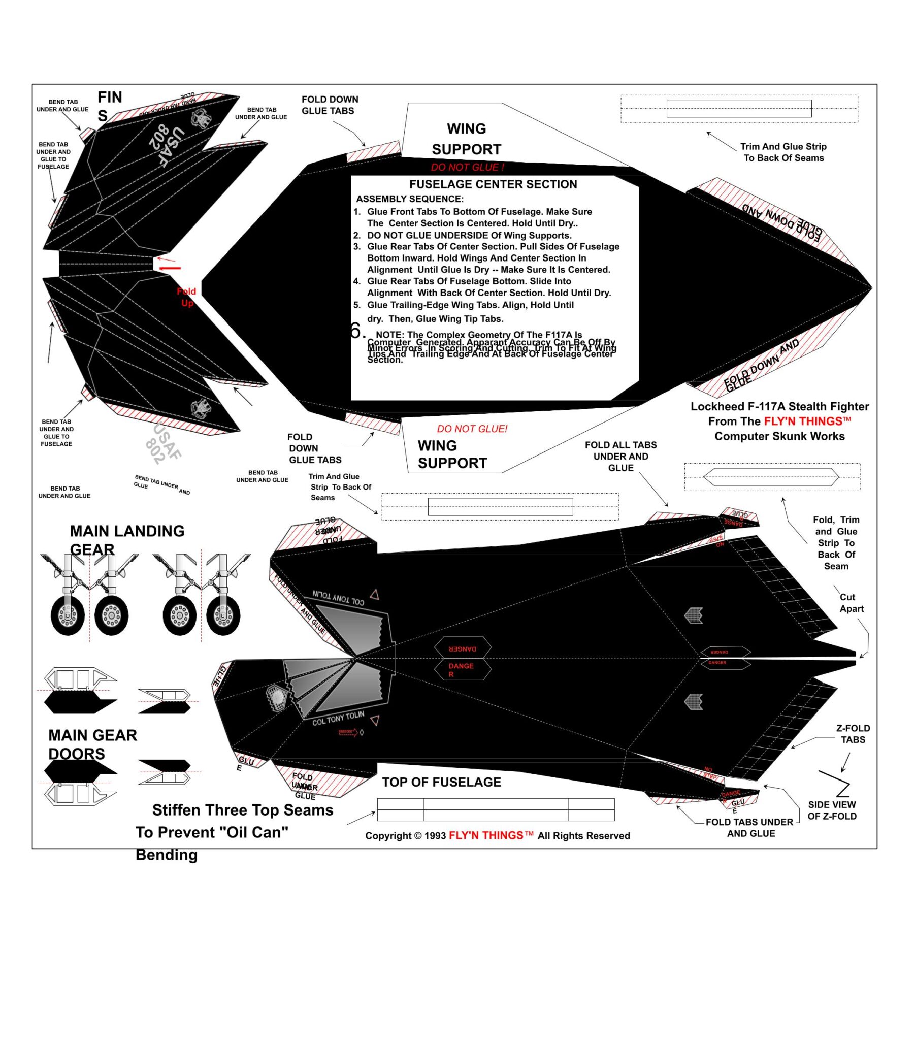 Papercraft F-117: Figura de papel 3D de F-117 en PDF