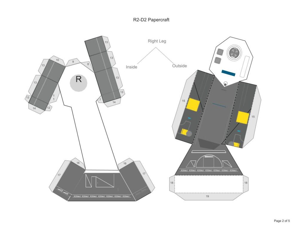 Papercraft R2-D2: Figura de papel 3D de R2-D2 en PDF