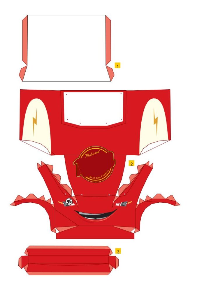 Papercraft Rayo Mcqueen: Figura de papel 3D en PDF